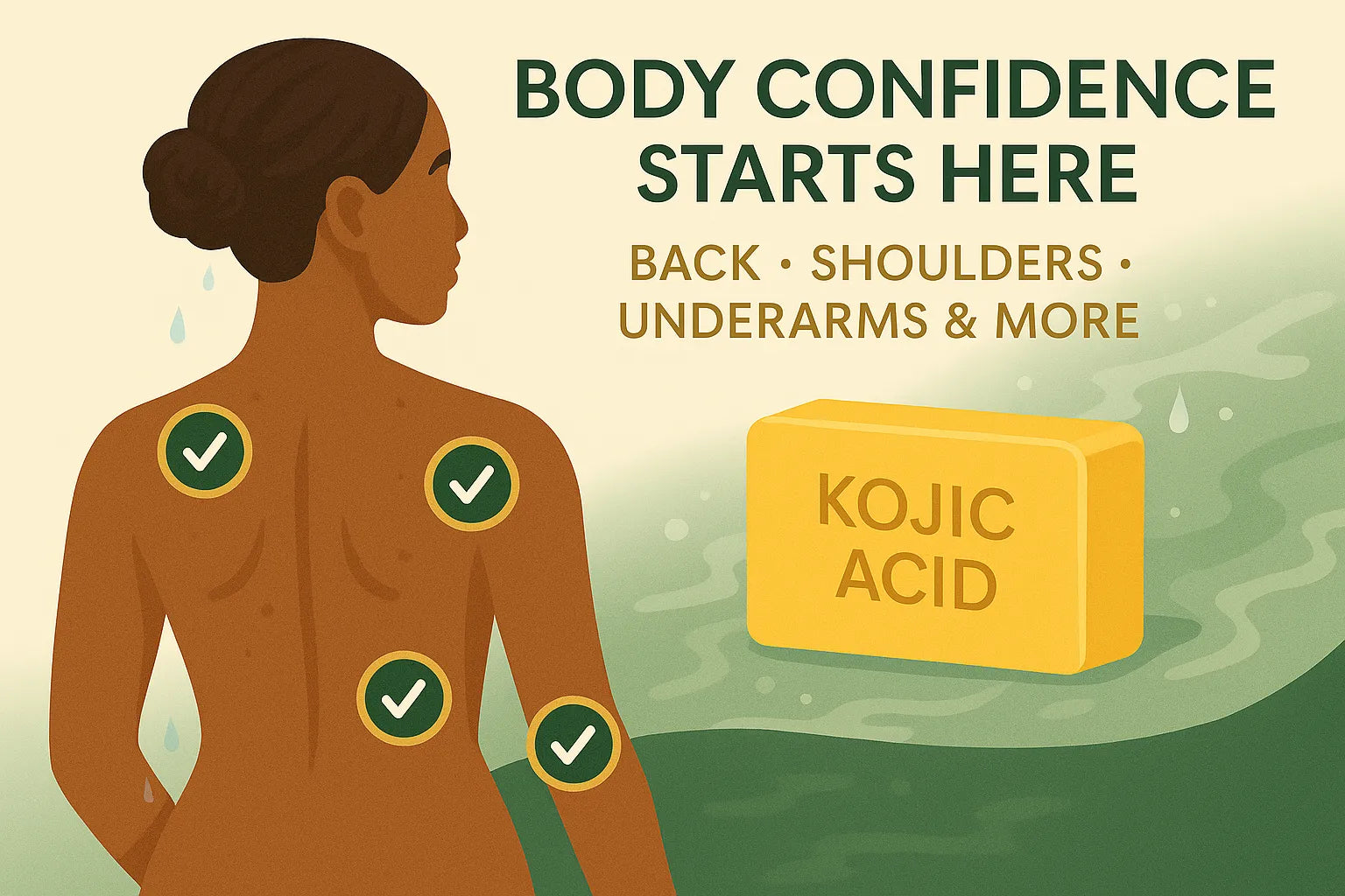 Kojic Acid Soap for Body Acne and Dark Marks: Back, Shoulders, Underar ...