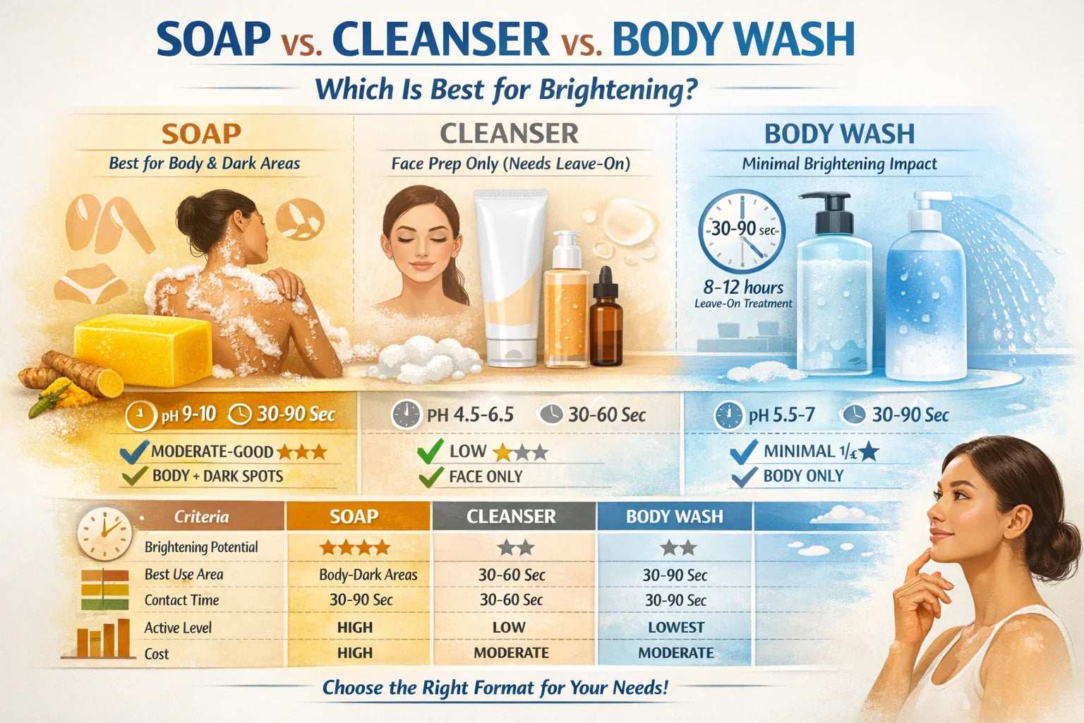 Soap vs. Cleanser vs. Body Wash: Which Is Best for Brightening Skin ...